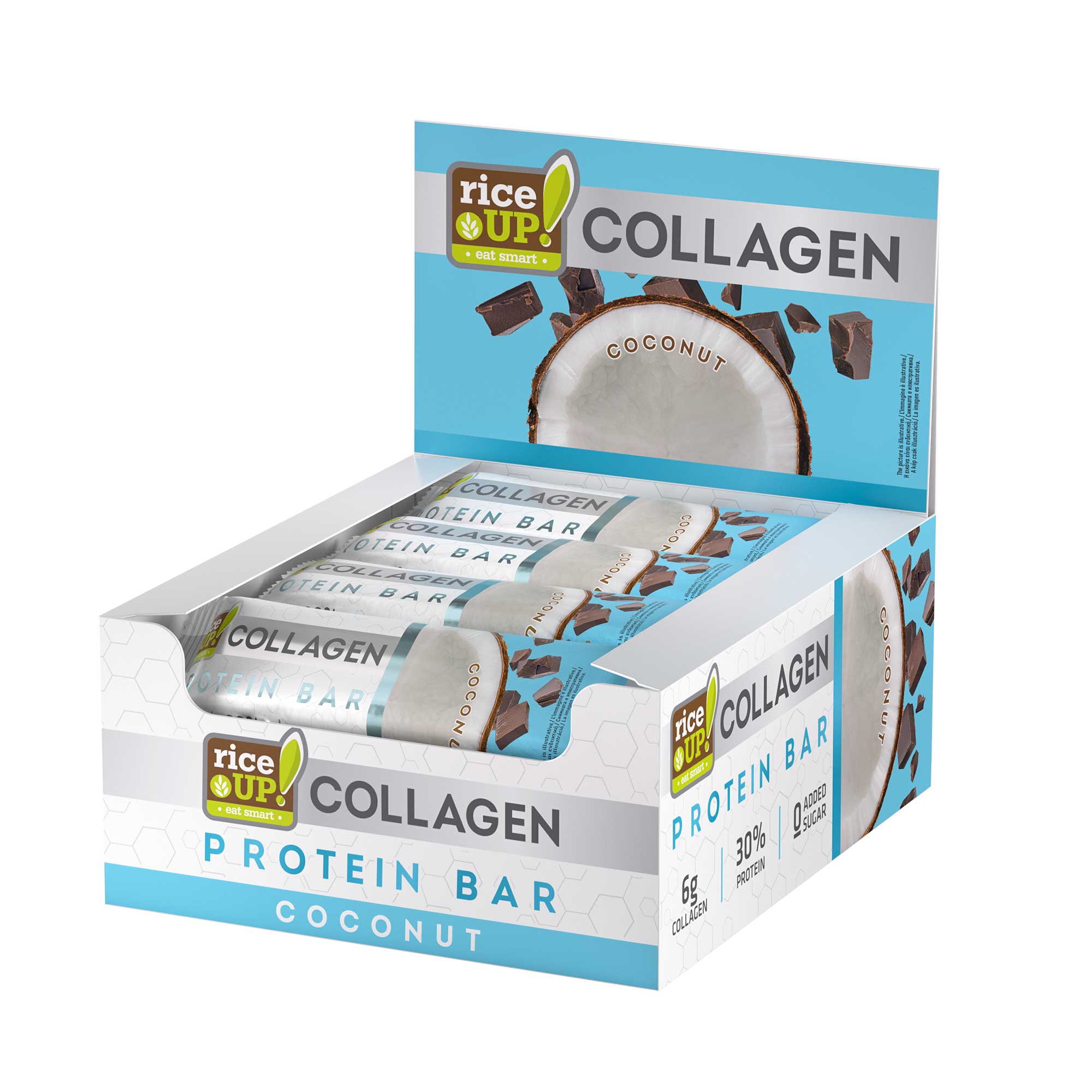 RiceUP! Collagen Protein Bar, Coconut 12x50g – fitspozone